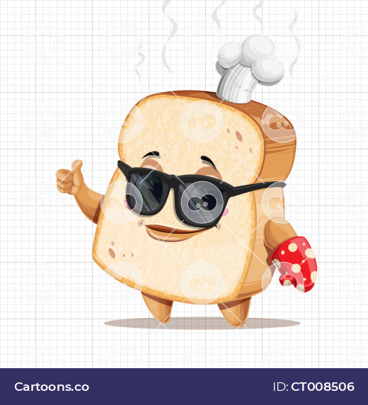 Bread Vector Mascot Illustrations - Cartoons.co