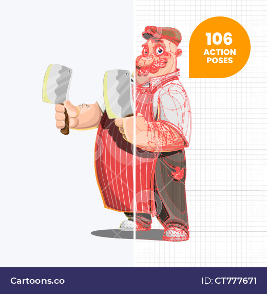 Butcher Vector Mascot Illustrations - Cartoons.co