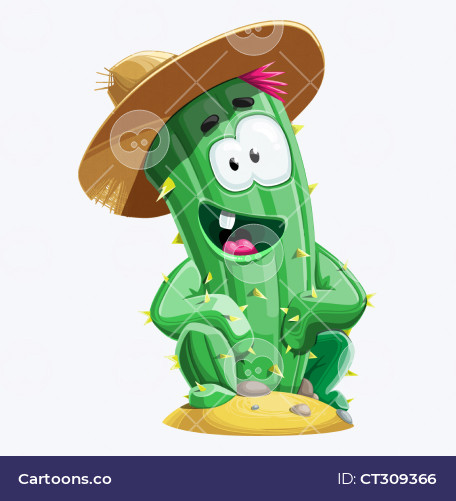 Cartoon Cactus Character - Cartoons.co