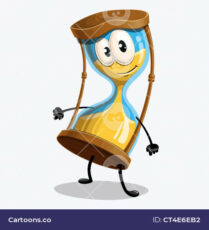 Cartoon Sand Clock Character - Cartoons.co