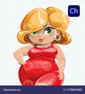 Curvy Woman Adobe Character Animator Puppet Template - Cartoons.co