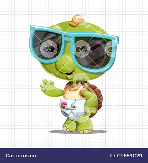 Cute Baby Turtle Vector Mascot Illustrations - Cartoons.co