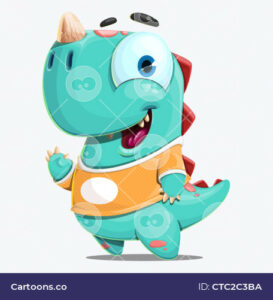 Cute Cartoon Dinosaur Character - Cartoons.co