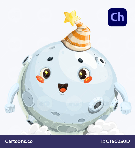 Cute Moon Adobe Character Animator Puppet Template - Cartoons.co