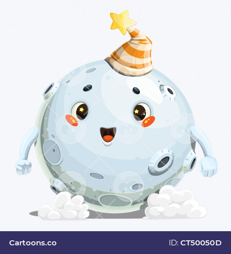 Cute Moon Cartoon Character - Cartoons.co