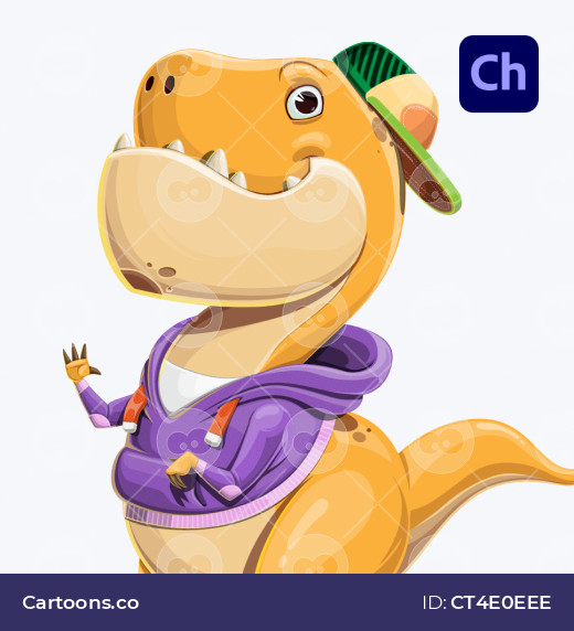 Dinosaur Adobe Character Animator Puppet Template - Cartoons.co
