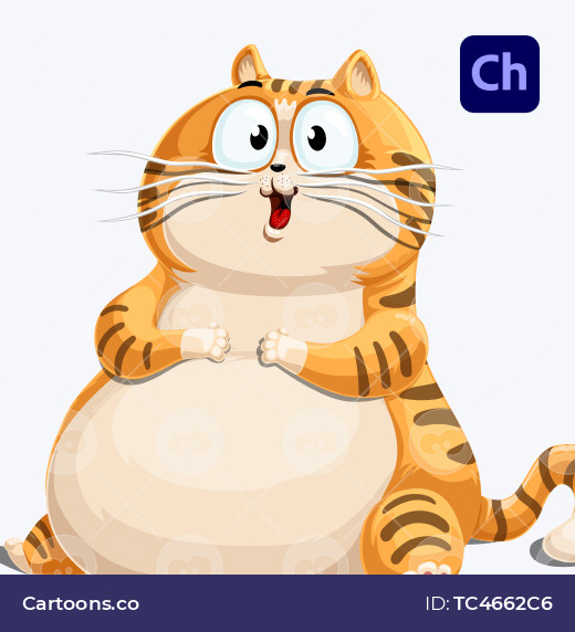 Fat Cat Adobe Character Animator Puppet Template - Cartoons.co