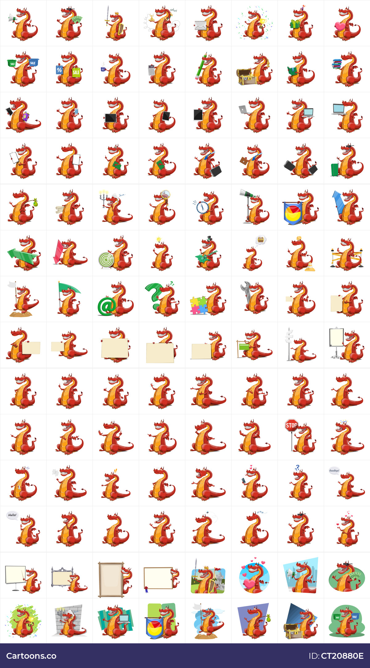 Funny Dragon Vector Mascot Illustrations - Cartoons.co