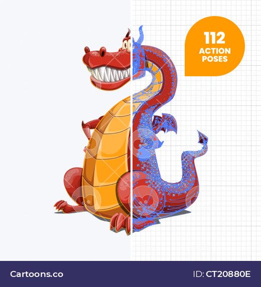 Funny Dragon Vector Mascot Illustrations - Cartoons.co