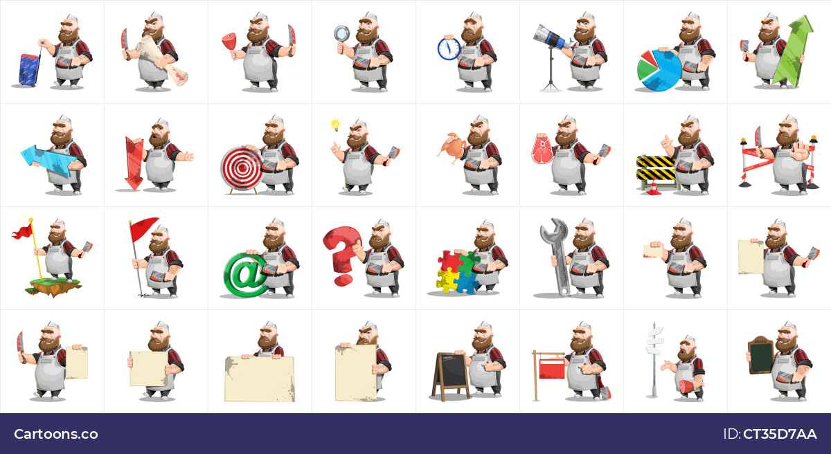 Grumpy Butcher Clipart PNG Transparent Images - Cartoons.co