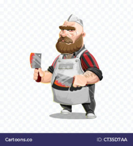 Grumpy Butcher Cartoon Character - Cartoons.co