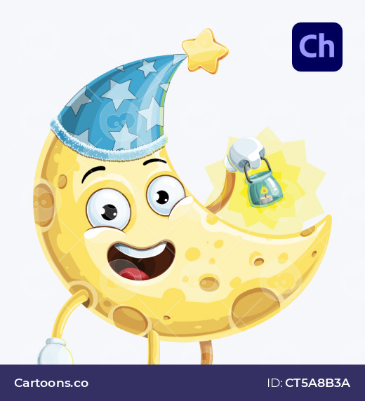 Half Moon Adobe Character Animator Puppet Template - Cartoons.co