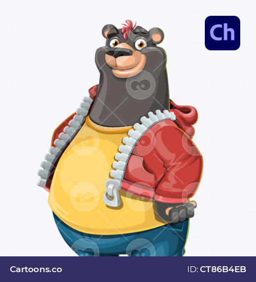 Humanized Bear Adobe Character Animator Puppet Template - Cartoons.co