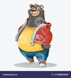 Humanized Bear Cartoon Character - Cartoons.co