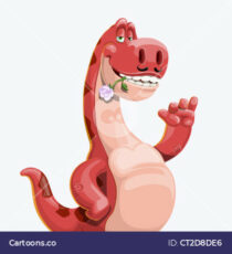 Long Neck Dinosaur Cartoon Character - Cartoons.co