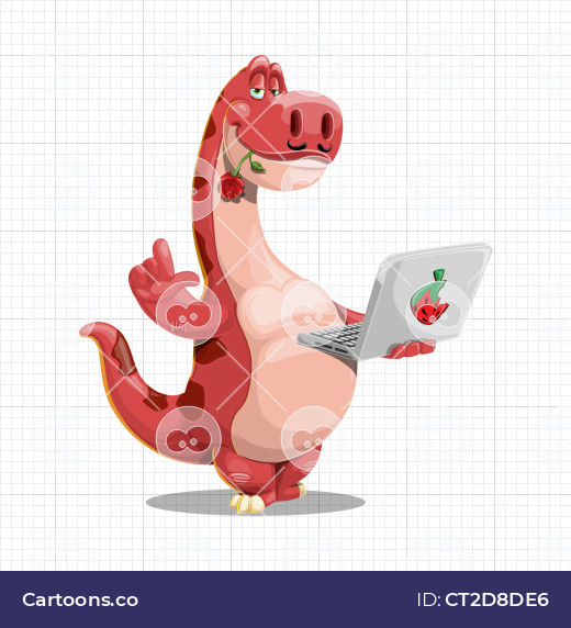 Long Neck Dinosaur Vector Mascot Illustrations - Cartoons.co