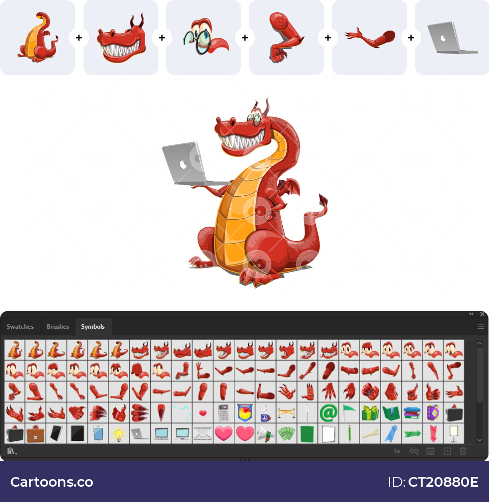 Funny Dragon Vector Mascot Illustrations - Cartoons.co