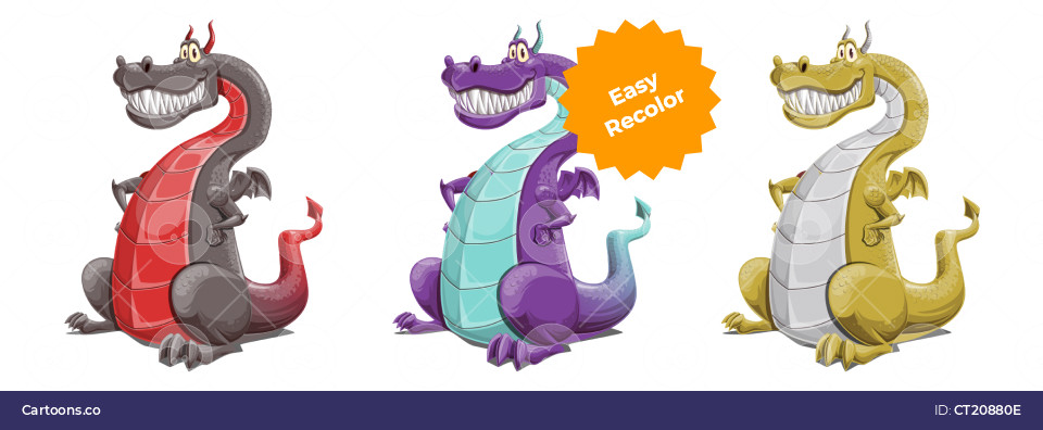 Funny Dragon Vector Mascot Illustrations - Cartoons.co