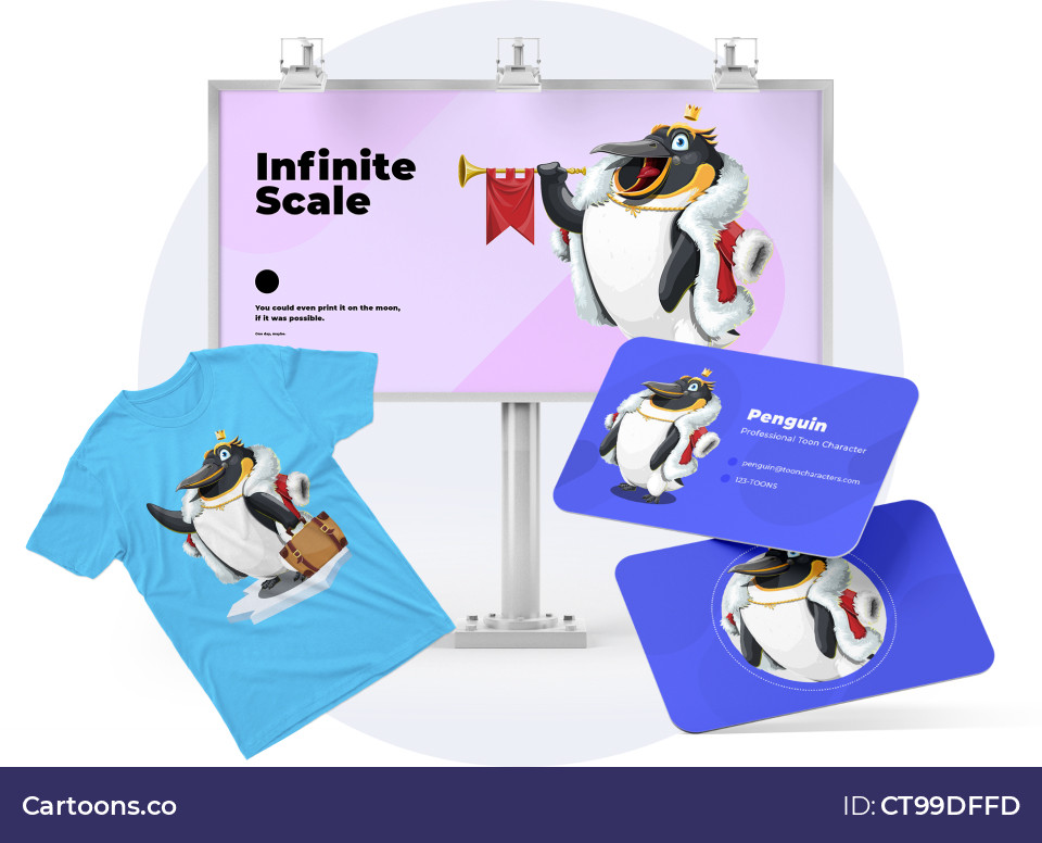 King Emperor Penguin Vector Mascot Illustrations - Cartoons.co