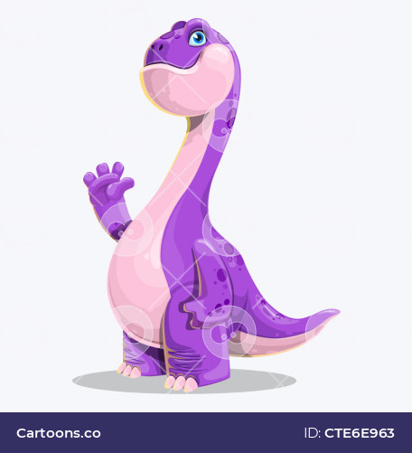 Purple Dinosaur Cartoon Character - Cartoons.co