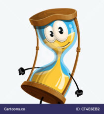 Cartoon Sand Clock Character - Cartoons.co