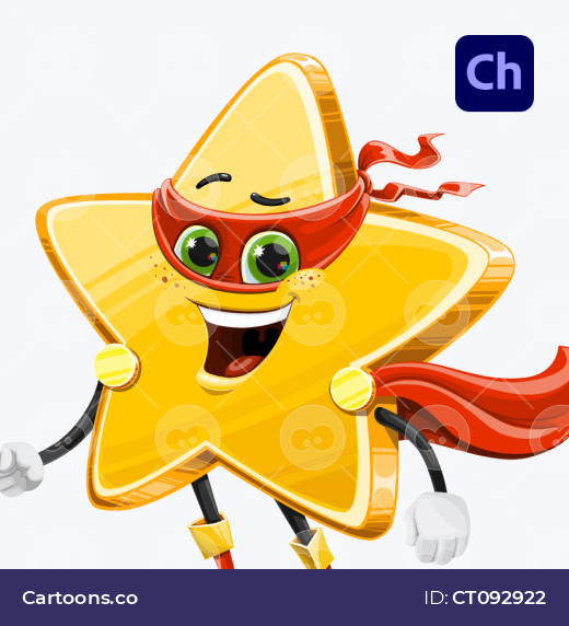 Star Superhero Adobe Character Animator Puppet Template - Cartoons.co