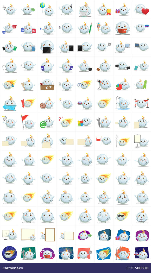 Cute Moon Vector Mascot - Cartoons.co