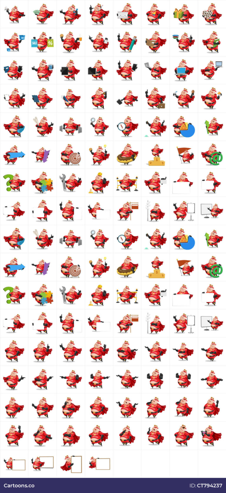 Fat Superhero Vector Mascot - Cartoons.co