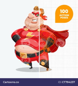 Fat Superhero Vector Mascot - Cartoons.co