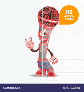 Microphone Vector Mascot - Cartoons.co