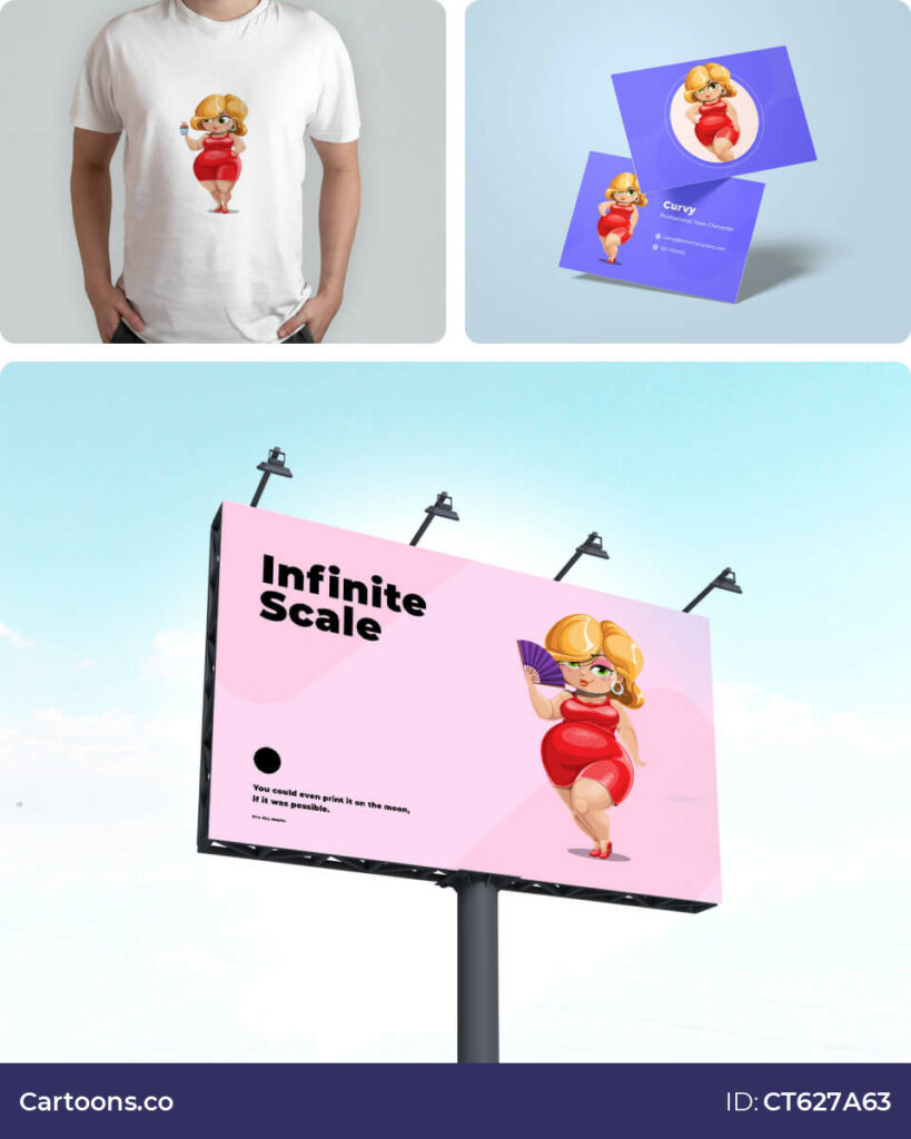 Curvy Woman Vector Mascot - Cartoons.co