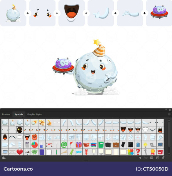 Cute Moon Vector Mascot - Cartoons.co