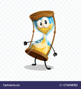 Cartoon Sand Clock Character - Cartoons.co