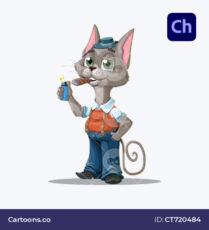 Cat Smoking Cigarette Adobe Character Animator Puppet Template ...