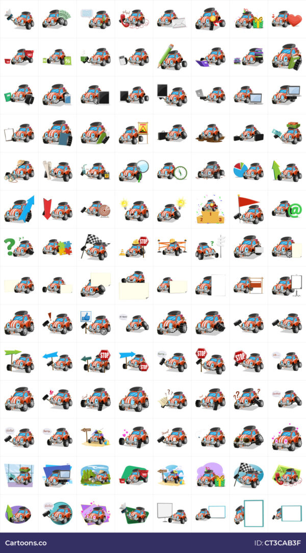 Red Car Vector Mascot Illustrations - Cartoons.co