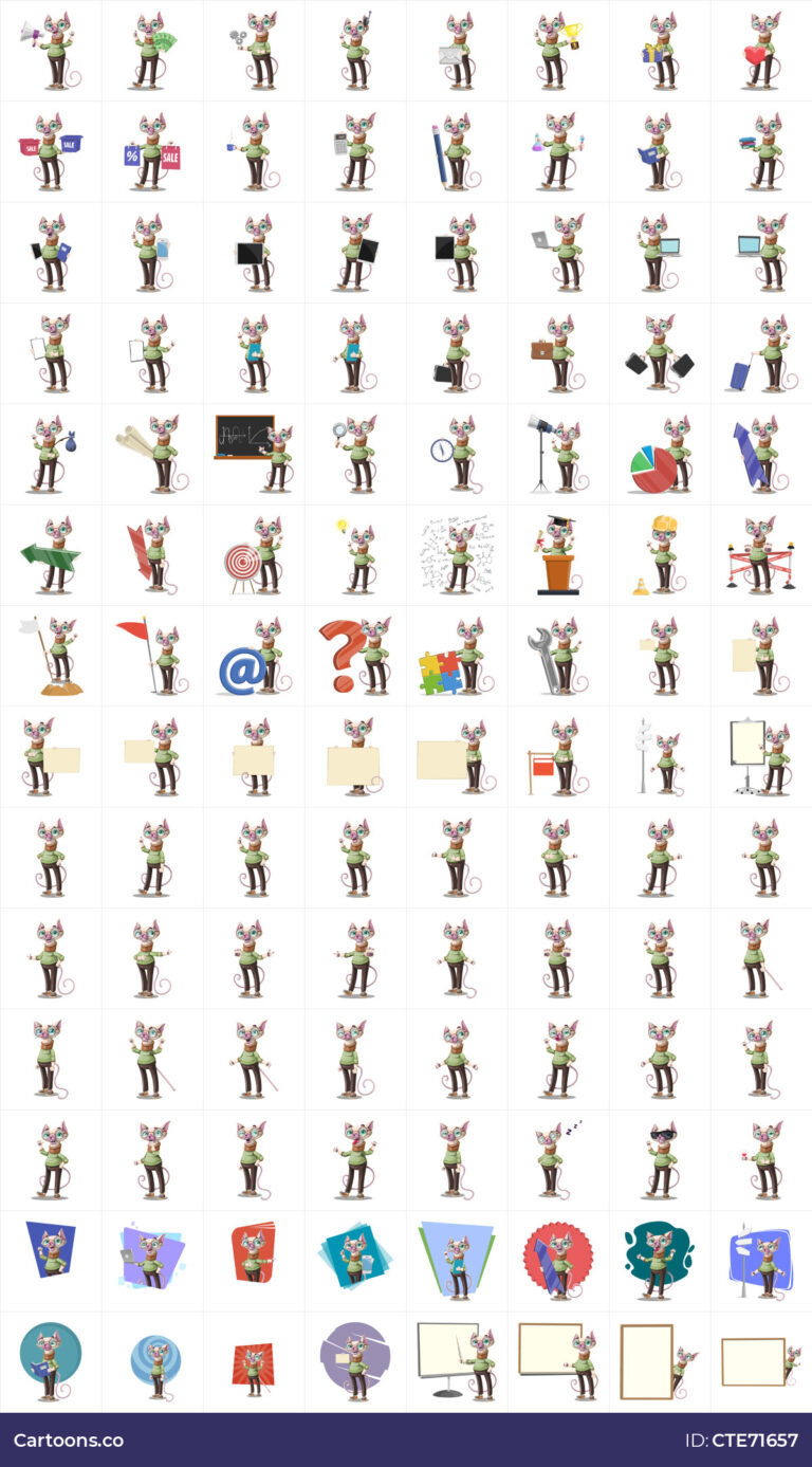 Smart Cat Vector Mascot Illustrations - Cartoons.co