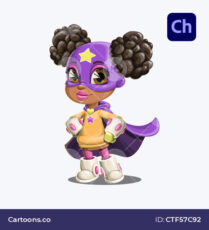 African-American Superhero Kid Adobe Character Animator Puppet Template ...