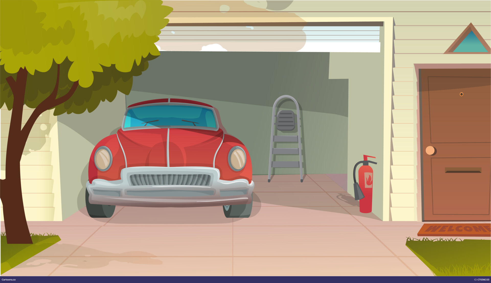 Cartoon Garage Background - Cartoons.co
