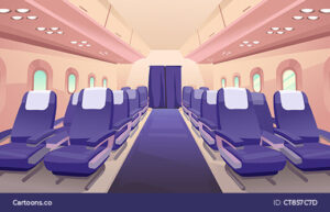 In An Airplane Cartoon Background - Cartoons.co